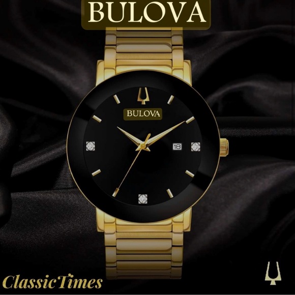 Bulova | Accessories | Bulova Mens Watch 97d16 Diamond Accent Black ...